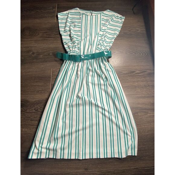 Taurus II | Dresses | Vintage Taurus Ii Green And White Striped Dress ...